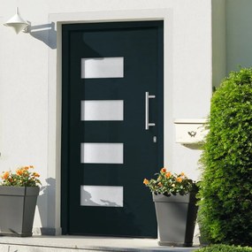 Vchodové dveře hliník a PVC antracitové 100 x 210 cm 3056825