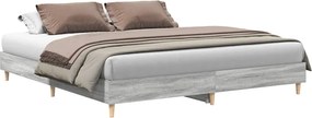 Rám postele bez matrace Grey Sonoma 200x200 cm kompozitní dřevo 3328704