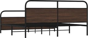 Kovový rám postele bez matrace hnědý dub 183 x 213 cm 3318666