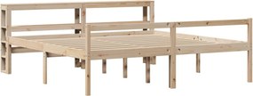 Postel s čelem pro seniory 200 x 200 cm masivní borovice 3305873