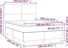 Box spring postel s matrací modrá 140x190 cm textil 3142175