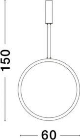 Závěsné LED svítidlo NOVA LUCE CHANGE 36W 3000K 9070168 stmívatelné Triac