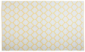 Kanárkově žlutý oboustranný koberec s geometrickým vzorem 160x230 cm AKSU Beliani