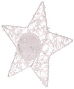 Svícen ve tvaru hvězdy, bílý.
