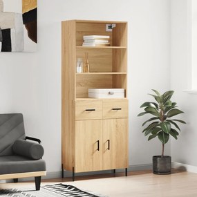 Skříň highboard dub sonoma 69,5 x 34 x 180 cm kompozitní dřevo 3200524