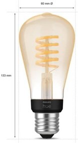 Chytrá LED žárovka Philips Hue Bluetooth / filament ST64 / 7 W / E27 / White Ambiance / teplá i studená bílá