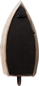 Béžový antik nástěnný svícen se zrcadlem - 15*17*36 cm