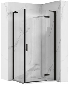 Sprchový kout REA HUGO BLACK 80/dveře x 90/zástěna cm, černý