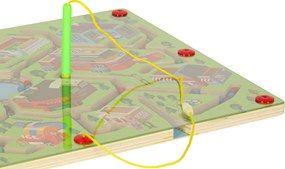 Magnetická dřevěná desková hra bludiště pro cestování velké město 2 hráči