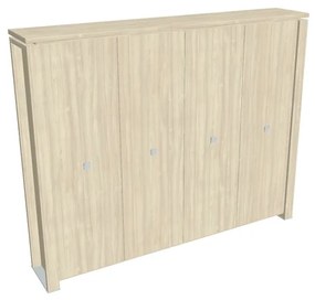 Vysoká šatní skříň Verno+ S 260 x 46 x 210 cm , akát / vanilka