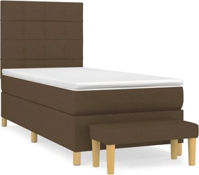 Box spring postel s matrací tmavě hnědá 80x200 cm textil 3137112