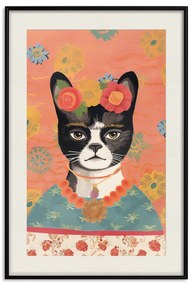 Plakát Portrait of a Cat - An Animal Inspired by the Image of Frida Kahlo