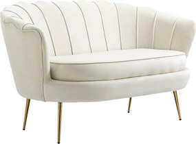 HOMCOM Dvoumístná pohovka se zádový opěrkou a silným polstrováním Moderní loveseat s vzhledem sametu pro obývací pokoj a ložnici, 130 x 77 x 77 cm, kr