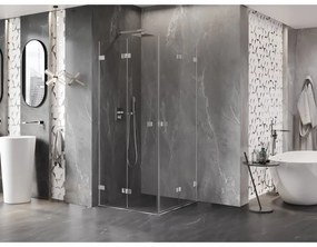 Mexen Lunar-F Duo, skládací sprchový kout 100 x 100 cm, 8mm čiré sklo, chromový profil, 836-100L-100P-01-00