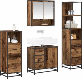 Sada koupelnového nábytku 4 ks Staré dřevo 65 x 33 x 60 cm 3402497