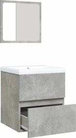 Koupelnová skříňka s umyvadlem a zrcadlem betonově šedá 3114174