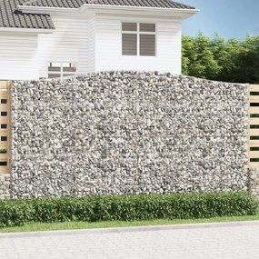 vidaXL Klenutý gabionový koš 400 x 30 x 220/240 cm pozinkované železo