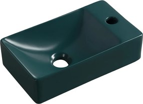 Sapho Sapho, MARGITHA keramické umyvadlo 38x22cm, otvor pro baterii vpravo, petrolejová, MGT38220