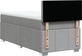 Box spring postel s matrací světle šedá 90x200 cm textil 3286965
