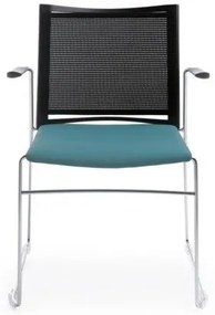 ProfiM - Židle ARIZ 575V 2P se síťovaným opěrákem, čalouněným sedákem a područkami