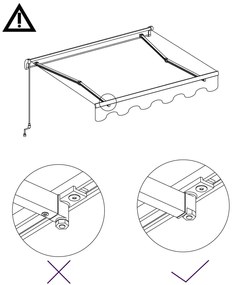 vidaXL Marketos Ručně zatahovací markýza 450 x 300 cm modro-bílá