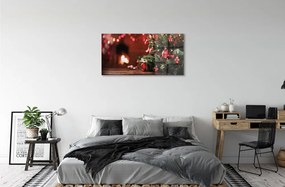 Obraz na skle Vánoční strom ozdoby světla dárky 120x60 cm