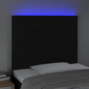 Čelo postele s LED černé 100x5x118/128 cm textil 3122416