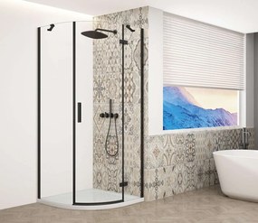 Gelco Trinity - Sprchový kout čtvrtkruhový 90x90 cm, pravé, čiré sklo/černá GT6590CR-B
