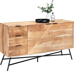 XXXLutz ŠIROKÁ KOMODA, akácie, černá, barvy akácie, 145/80/45 cm Ambia Home - Komody na nožičkách - 001630018201