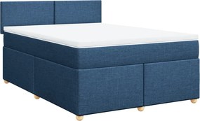Box spring postel s matrací modrá 160x200 cm textil 3289030