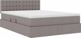 Postel s úložným prostorem a matrací Taupe 140 x 200 cm Samet 3370641