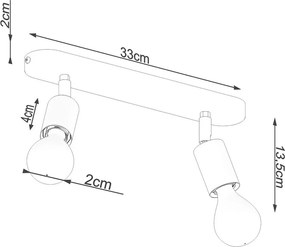 Černé kovové stropní svítidlo ø 6 cm Brando – Sollux