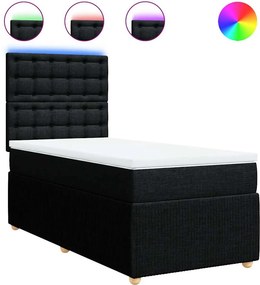 Box spring postel s matrací černá 90x200 cm textil 3294255