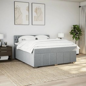 Box spring postel s matrací světle šedá 180 x 200 cm textil 3289454