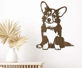 dřevo života Dřevěná dekorace psa Corgi Zvolte rozměr (cm): 30x40, Zvolte barvu dekoru: Ořech