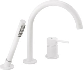 Rea Lungo, 3-otvorová vanová baterie s ruční sprchou, 275 mm, bílá, REA-B2261