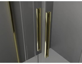 Mexen Velar L Duo, posuvné sprchové dveře do otvoru 140 cm, 8mm šedé sklo, zlatá lesklá, 871-140-003-42-50