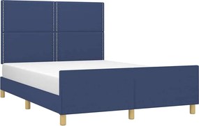 Rám postele bez matrace modrý 140 x 200 cm textil 3124982