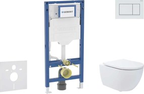 SANITINO - Set předstěnové instalace, klozetu Oudee a sedátka softclose, tlačítko Sigma20, bílá/bílá mat SANI11CA31161