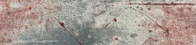 DIMEX | Fototapeta do kuchyně Rustikální kamenná zeď KI-260-147 | 260 x 60 cm | červená, hnědá, šedá