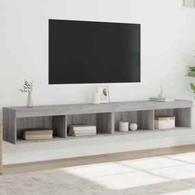 TV skříňky s LED osvětlením 2 ks šedé sonoma 100 x 30 x 30 cm