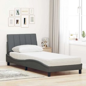 Postel s matrací Hanko tmavě šedá 90 x 200 cm textil 3310504