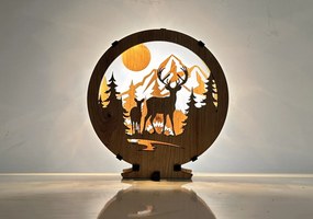 Li-Go "Jelen a laň" lampa 20x22cm provedení povrchu: dub