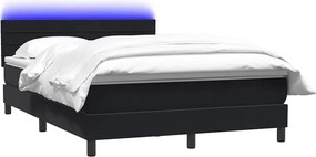 Box spring postel s matrací a LED černá 160x210 cm samet 3316985