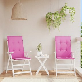 Podušky na židli vysoké opěradlo 2 ks růžové 120x50x3 cm textil - Default Title