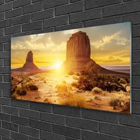 Obraz na skle Poušť Slunce Krajina 100x50 cm