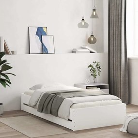 vidaXL Rám postele se zásuvkami 90x190 cm kompozitní dřevo [3207327] Barva: Bílá