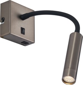 Sada 2 moderních antracitových nástěnných svítidel s USB-C - Gosna