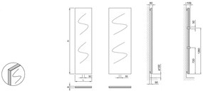 Isan Variant Mirror 1806 x 456 mm koupelnový radiátor S02 Koupelny Bernold