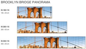 DIMEX | Fototapeta do kuchyně Brooklyn Bridge KI-180-116 | 180 x 60 cm | modrá, oranžová, hnědá